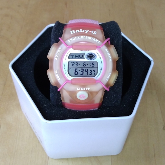 Casio | Accessories | Vintage Casio Babyg Reef Bg6 Pink White Jelly ...